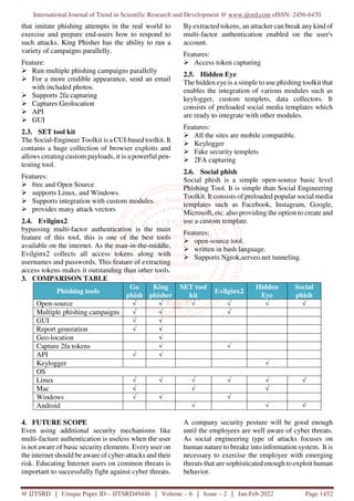 Comparative Analysis of Phishing Tools | PDF