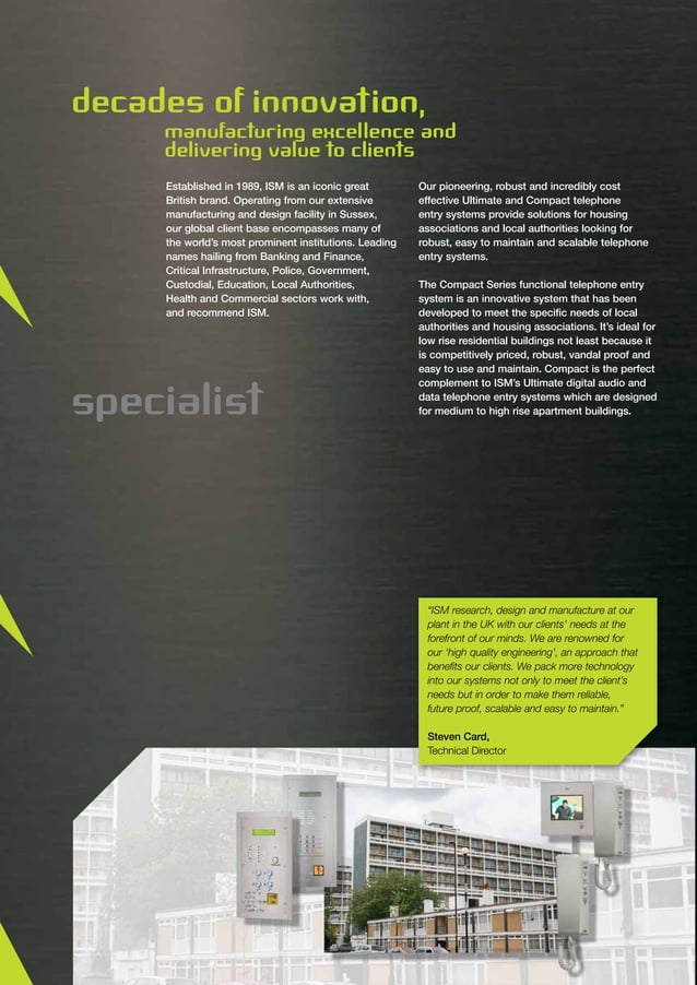 ISMTelephone Entry brochure | PDF