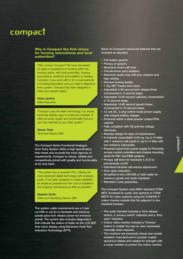 ISMTelephone Entry brochure | PDF