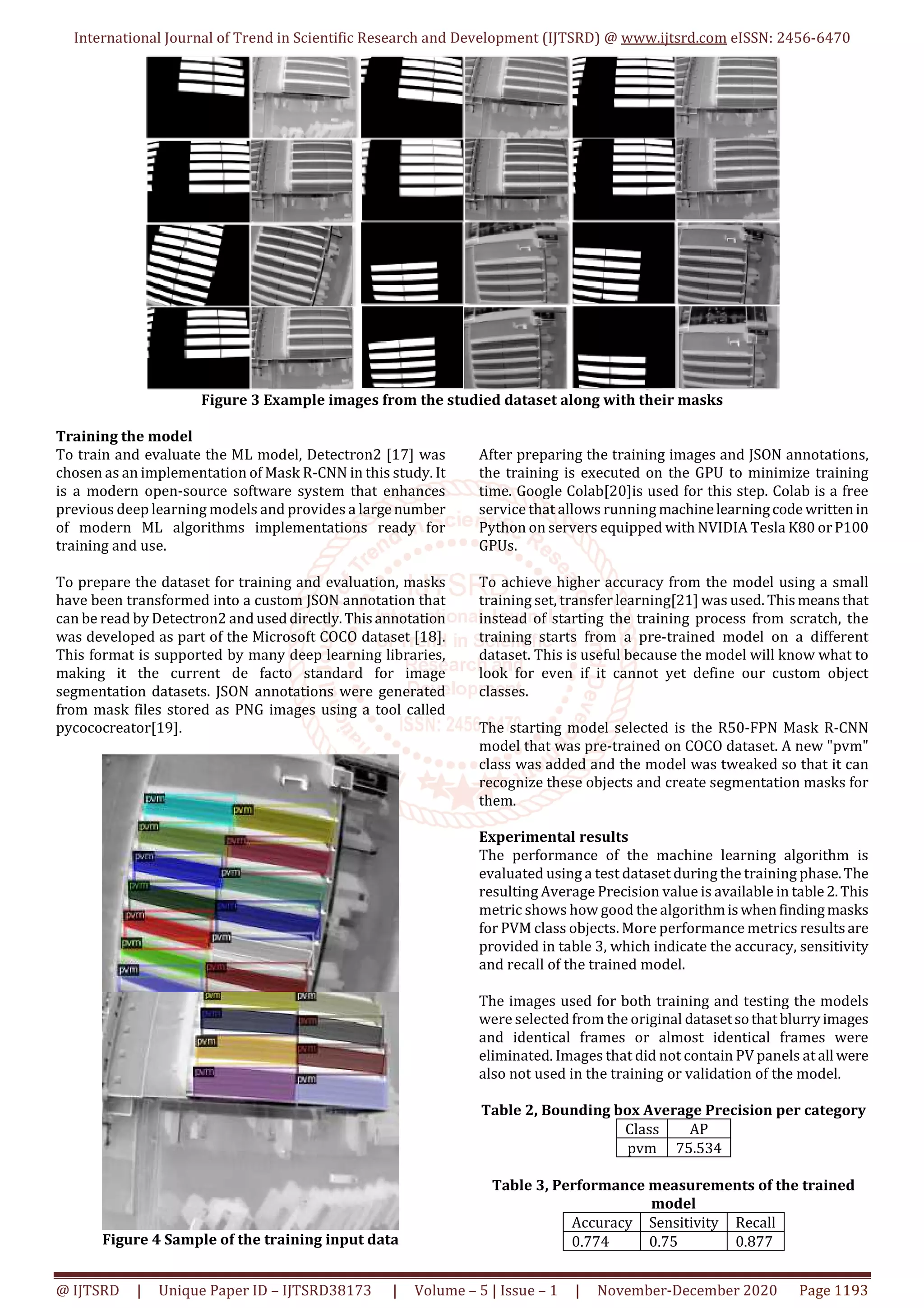 Using Mask R CNN to Isolate PV Panels from Background Object in Images | PDF