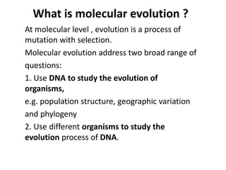 Molecular basis of evolution and softwares used in phylogenetic tree ...