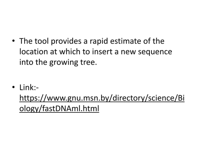 Molecular basis of evolution and softwares used in phylogenetic tree ...