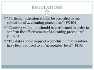Cleaning Validation "Part 1" | PPT
