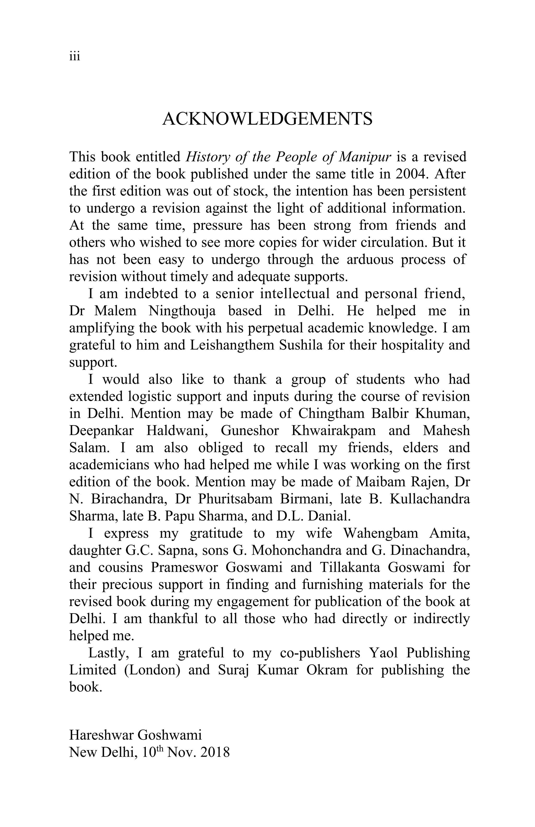 History Of The People Of Manipur Second Hareshwar Goshwami | PDF