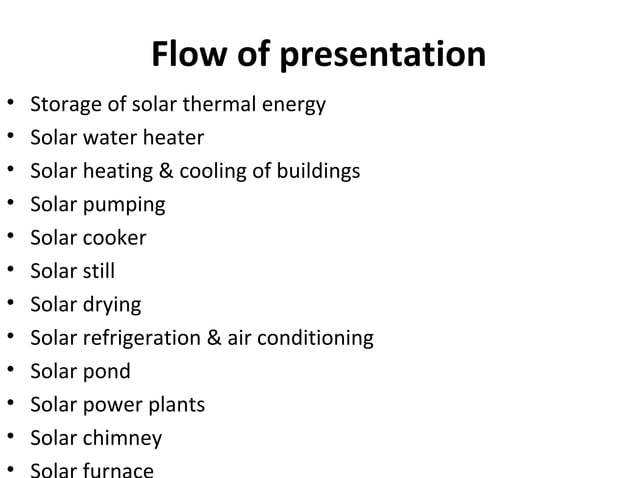 Solar energy applications | PPT