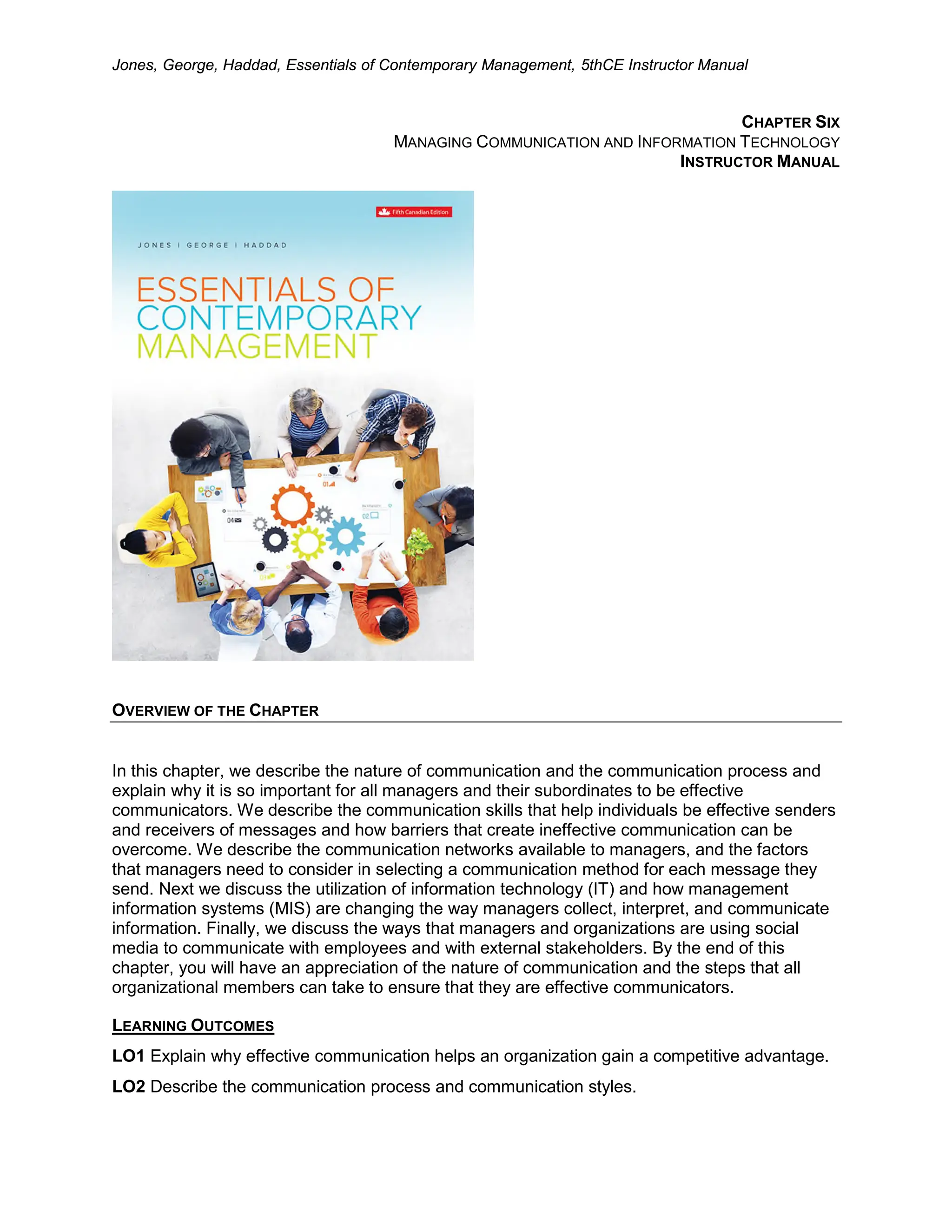 Essentials of Contemporary Management Canadian 5th Edition Jones ...