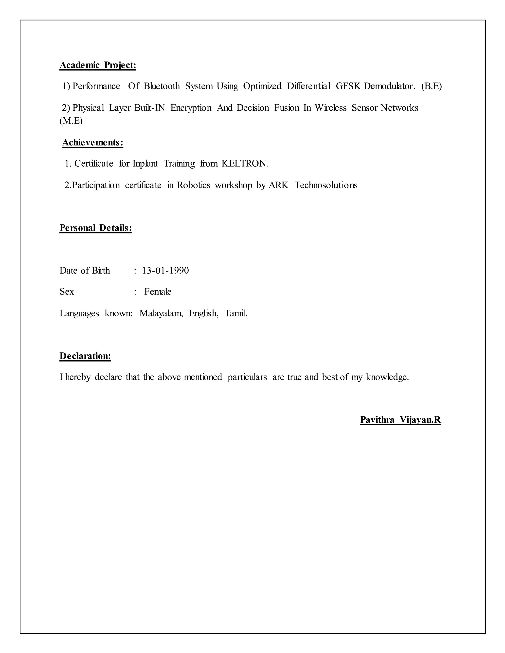 PV resume (2) | PDF