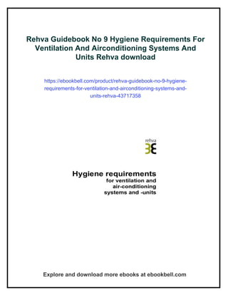 Rehva Guidebook No 9 Hygiene Requirements For Ventilation And ...