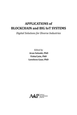 Applications Of Blockchain And Big Iot Systems Arun Solanki Vishal Jain ...