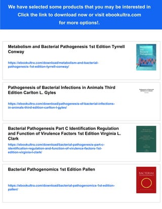 Principles of Bacterial Pathogenesis 1st Edition Eduardo A. Groisman | PDF
