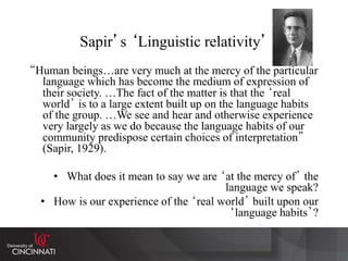 ANTH1007 Language, Thought and Culture | PPTX