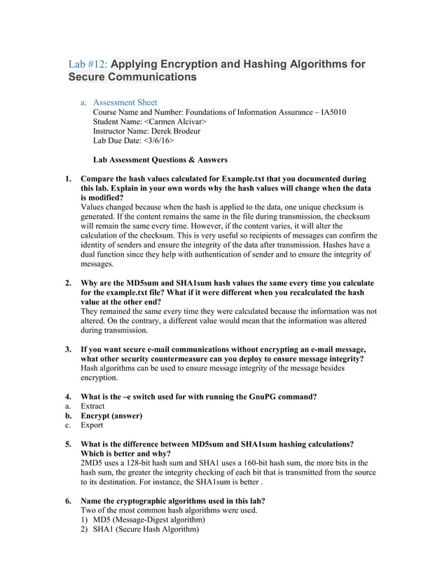 encryption and hash algorithms | PDF