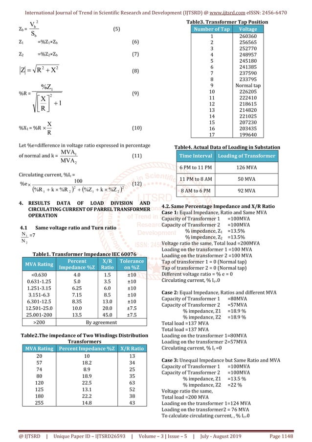 Analysis Of Three Phase Transformer Parallel Operation And Circulating Current Pdf Computer