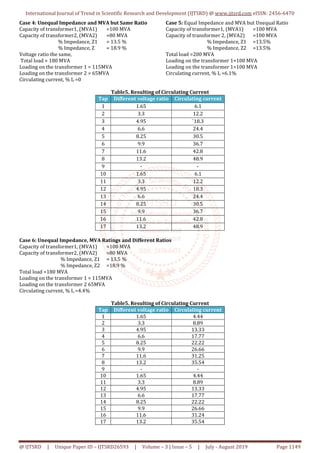 Analysis of Three Phase Transformer Parallel Operation and Circulating Current | PDF