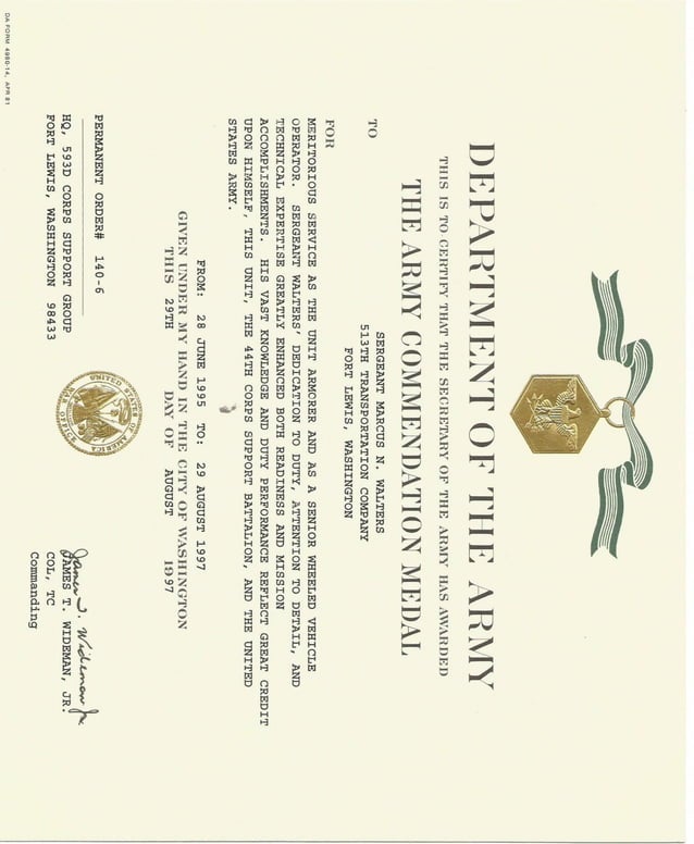 ARCOM - US Army Commendation Medal | PDF