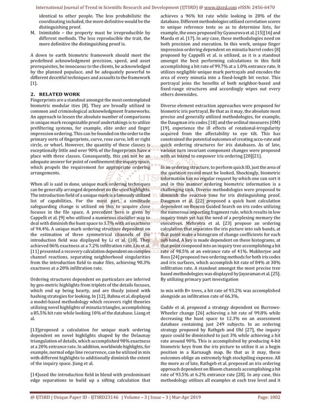 Storage of Biometric Data in Database | PDF