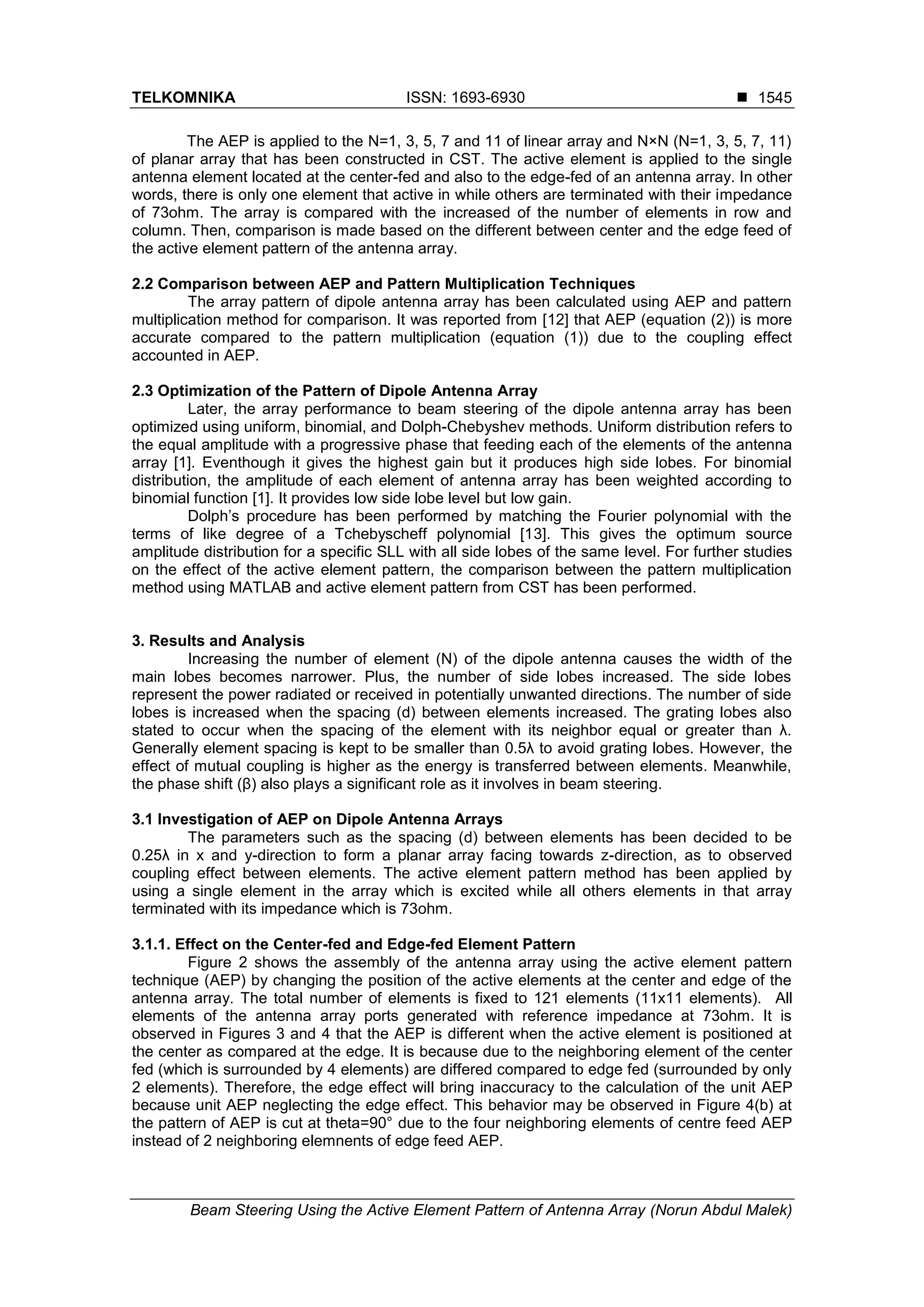 Beam Steering Using the Active Element Pattern of Antenna Array | PDF