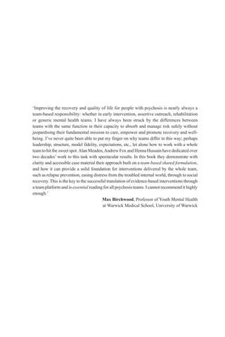 Teambased Shared Formulation For Psychosis Alan Meaden Andrew Fox | PDF