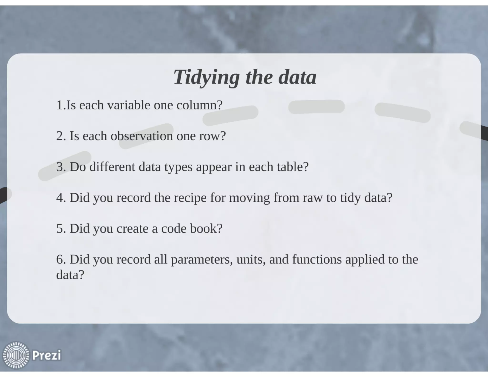 the elements of data analytic style checklisti | PPT