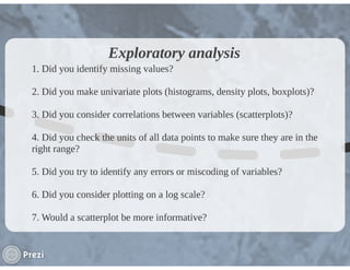 the elements of data analytic style checklisti | PPT