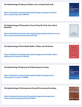 The Epidemiology Of Alimentary Diseases 1st Edition John M Duggan | PDF