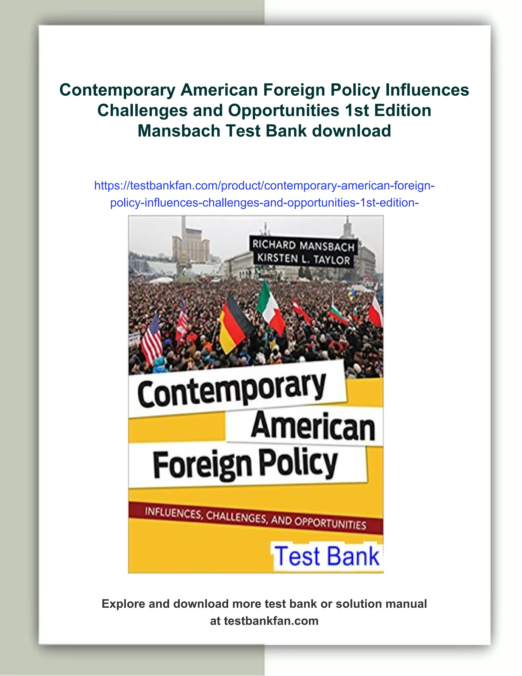 Contemporary American Foreign Policy Influences Challenges and ...
