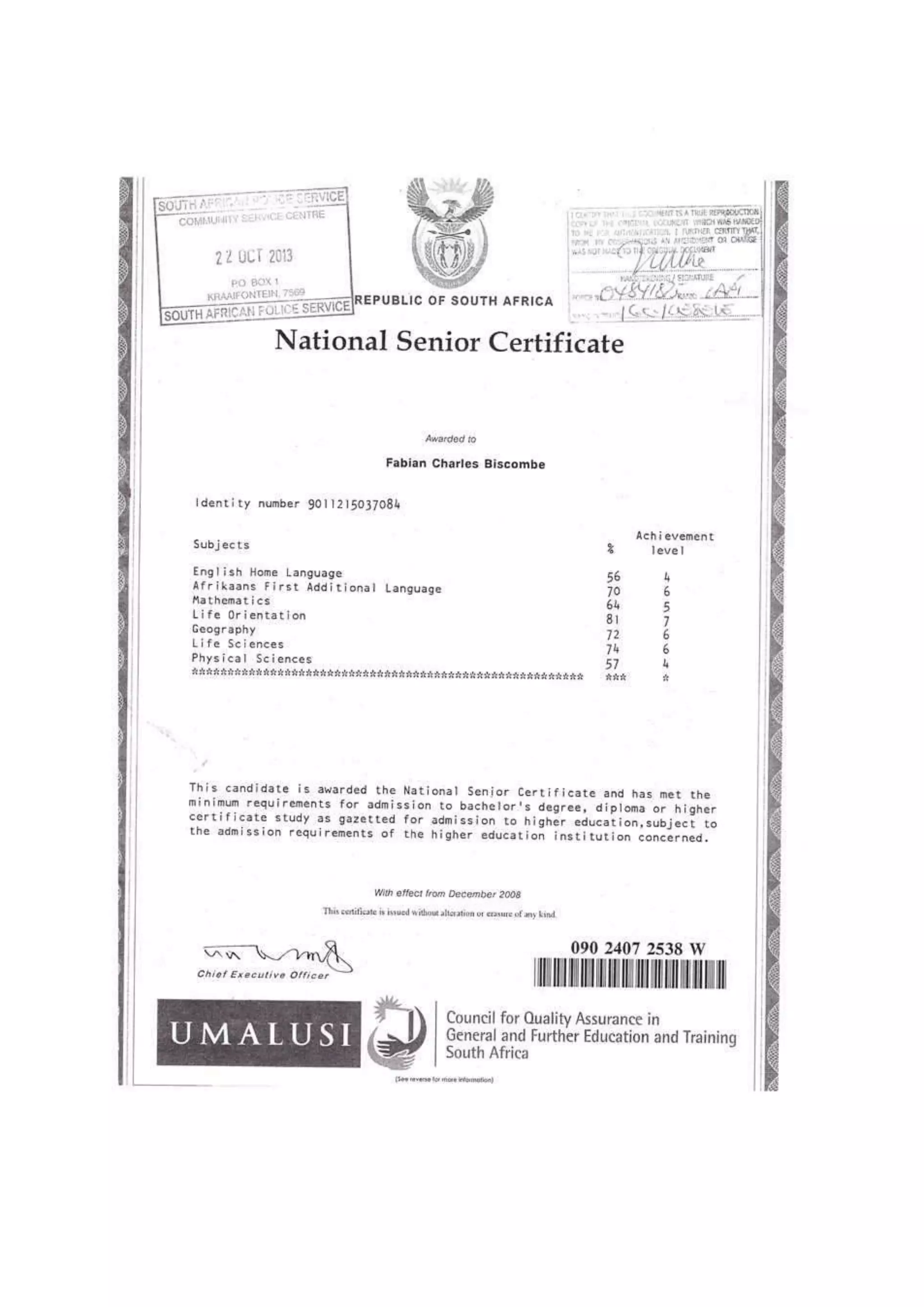 National Senior Certificate | DOCX