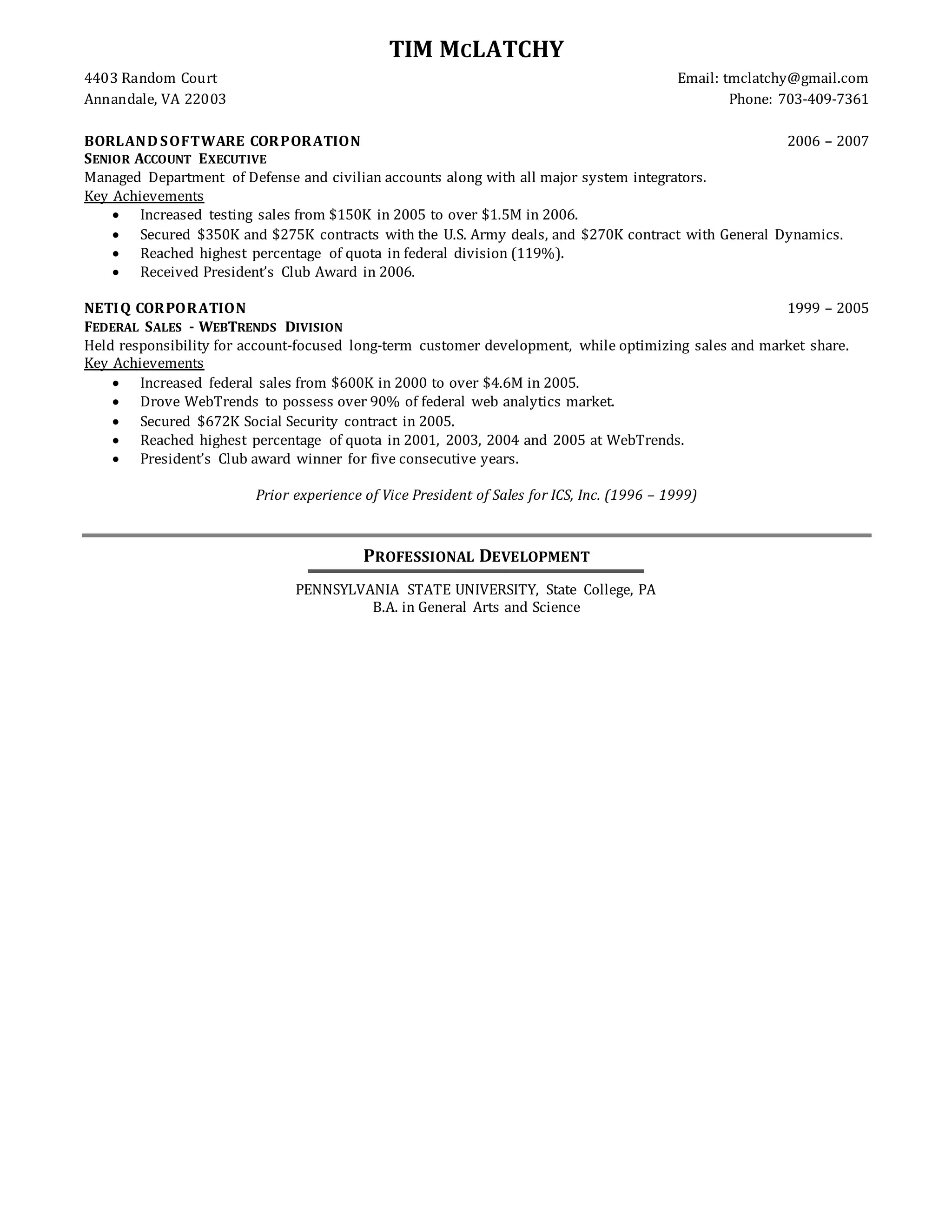Resume Tim McLatchy | DOCX