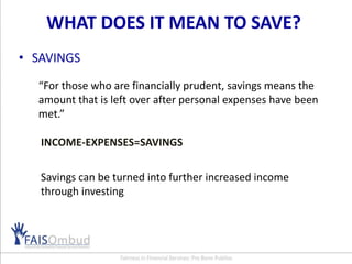 savings and investment slides | PPTX
