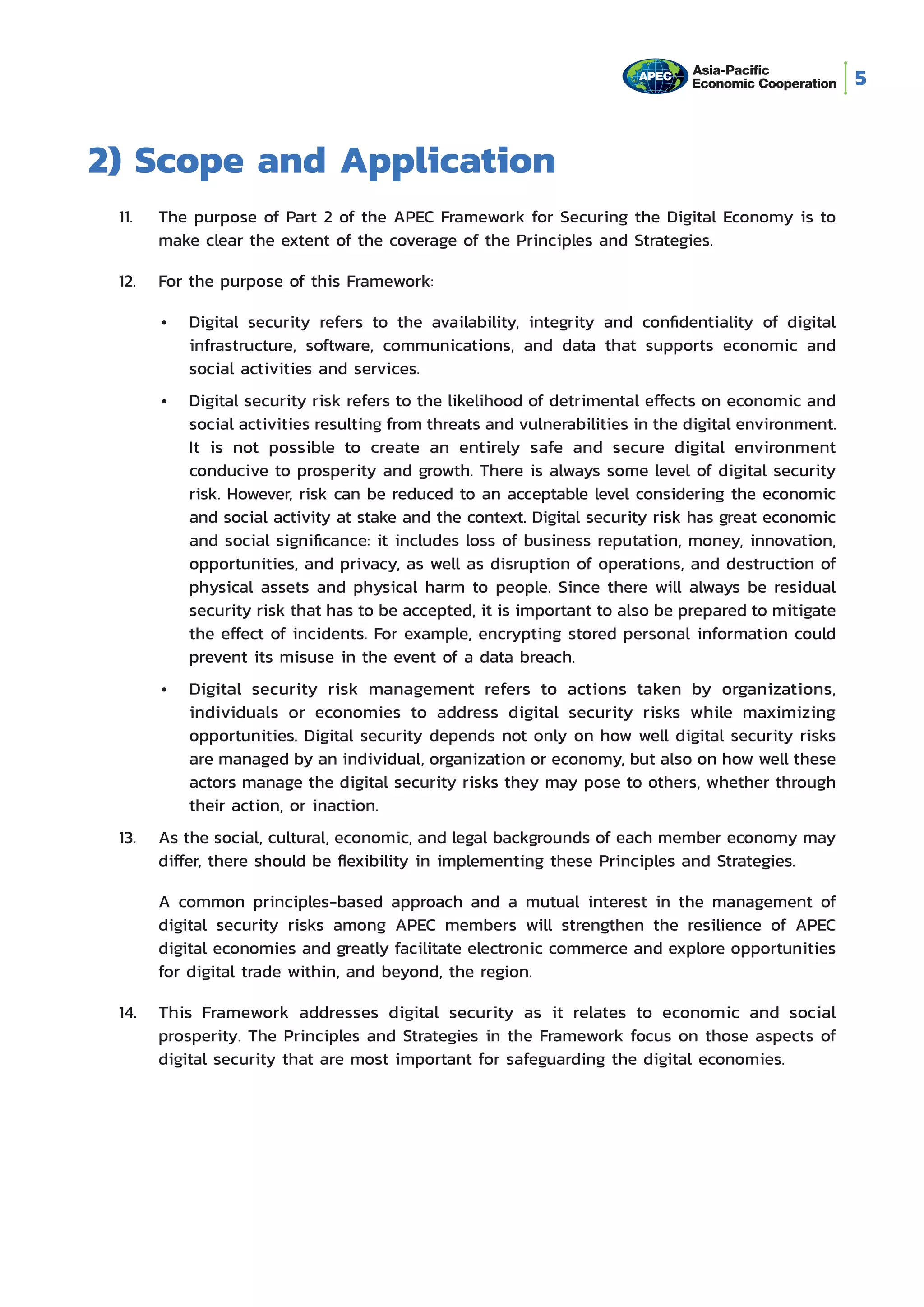 APEC Framework for Securing the Digital Economy | PDF