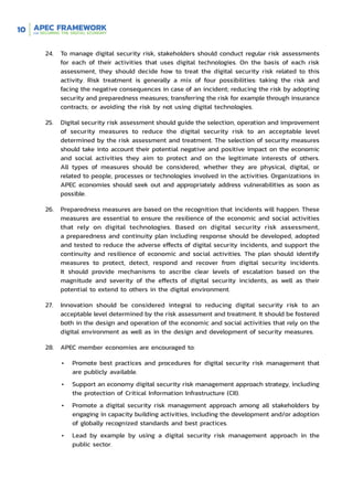 APEC Framework for Securing the Digital Economy | PDF