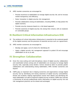 APEC Framework for Securing the Digital Economy | PDF