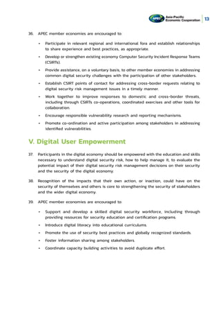 APEC Framework for Securing the Digital Economy | PDF