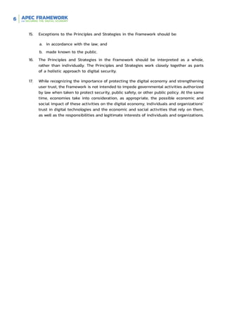 APEC Framework for Securing the Digital Economy | PDF
