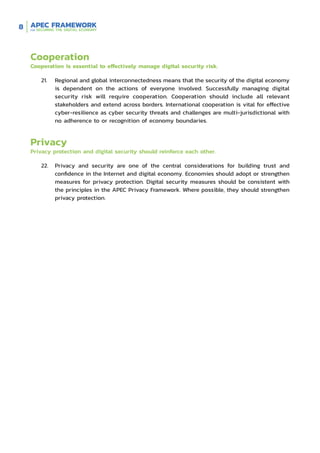 APEC Framework for Securing the Digital Economy | PDF
