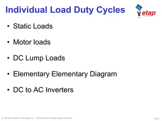 ETAP - bsd - Battery Sizing & Duscharge | PDF