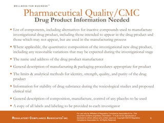 Strategies for IND Filing Success -CMC | PPT