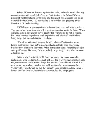 School 2 career essay | PDF