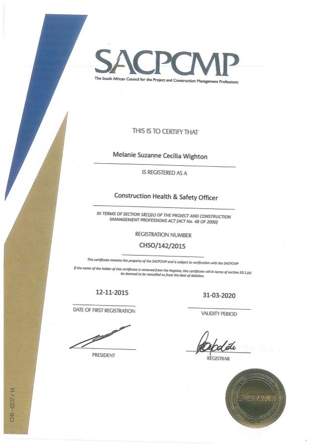 SACPCMP Registration Certificate