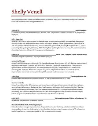 Shelly Venell Professional Resume 2015 | PDF