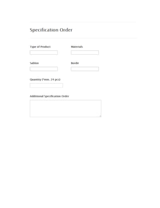 PRODUCT ORDER FORM | PDF