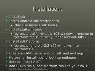 21 android2 updated | PPT | Operating Systems | Computer Software and Applications
