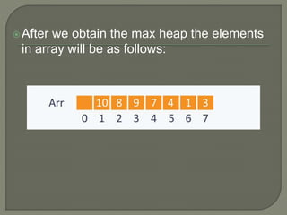 Array implementation & Construction of Heap | PPTX