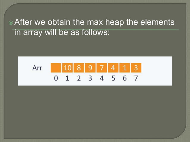 Array implementation & Construction of Heap | PPTX | Technology & Computing