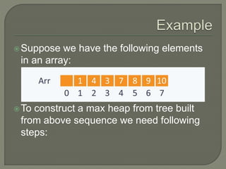 Array implementation & Construction of Heap | PPTX