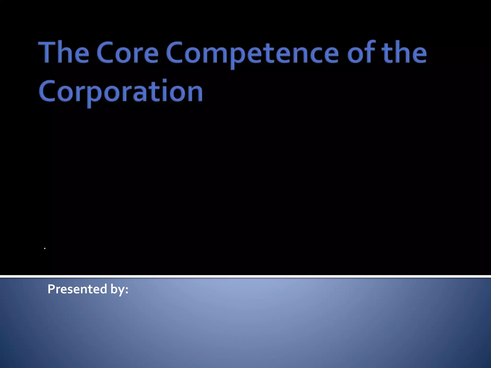 Core Competence | PPT