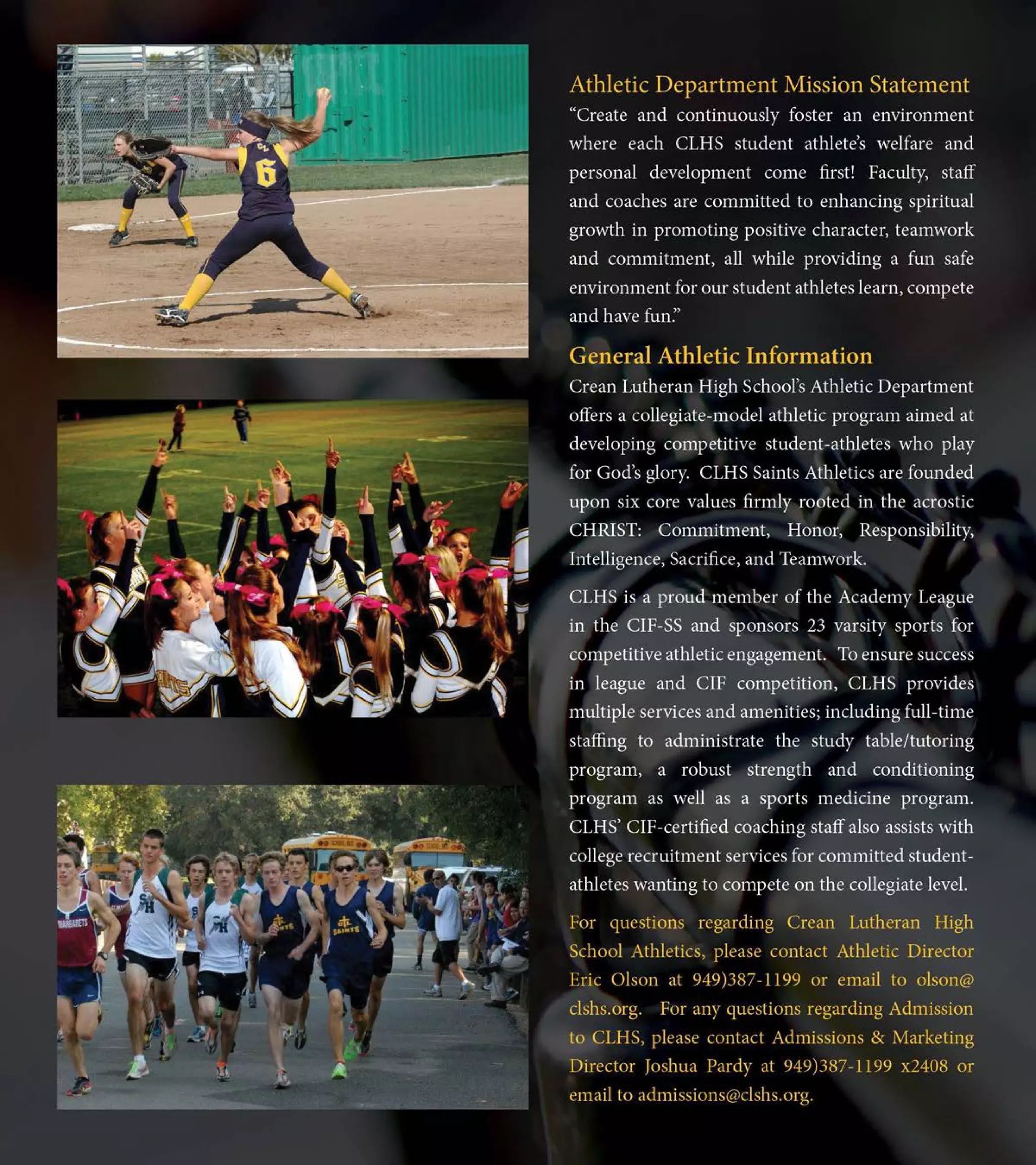 Crean Lutheran - Athletics Brochure | PDF