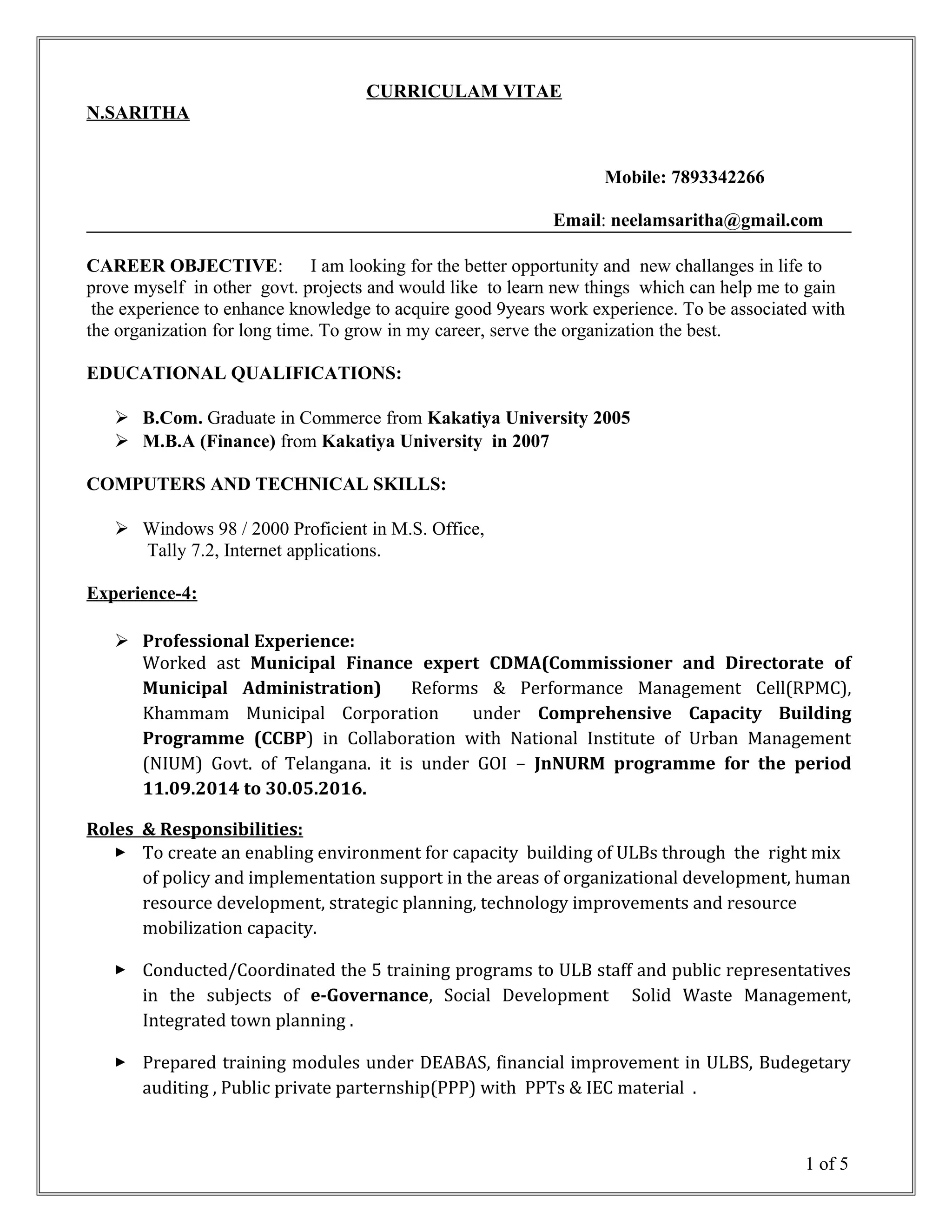 SARITHA-RESUME new | DOC