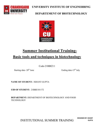 Training report at Chandigarh University | PDF