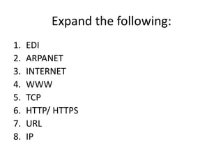 Electronic Data Interchange & Internet | PPTX